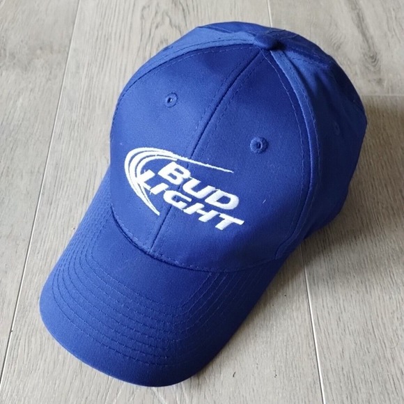 nissin | Accessories | Bud Light Hat Baseball Cap Blue White Adjustable ...